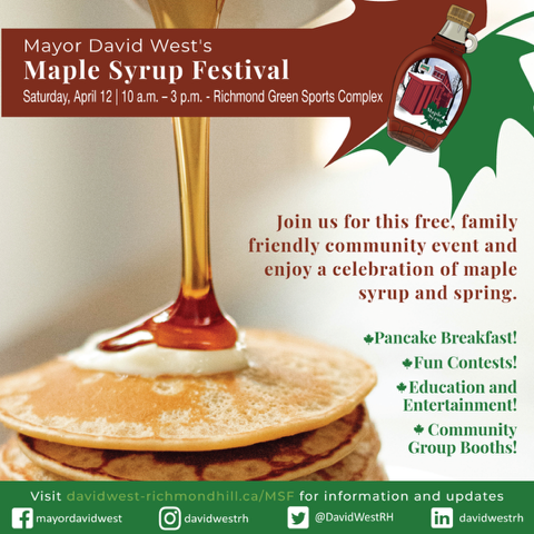 Maple Syrup Festival, Saturday, April 12, 2025 – Richmond Hill ...